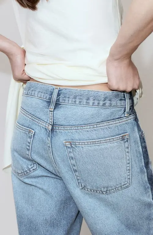 Mango Mid Rise Straight Leg Jeans