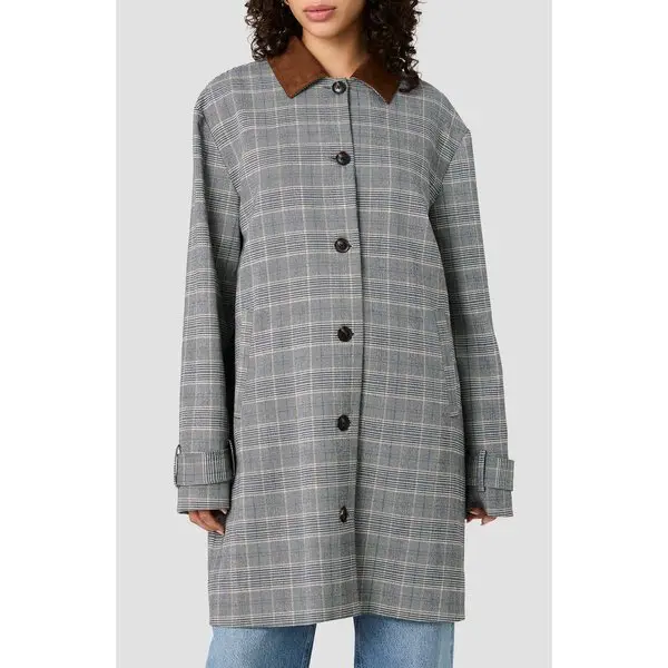 French Connection Matteo Plaid Jacket With Faux Suede Collar