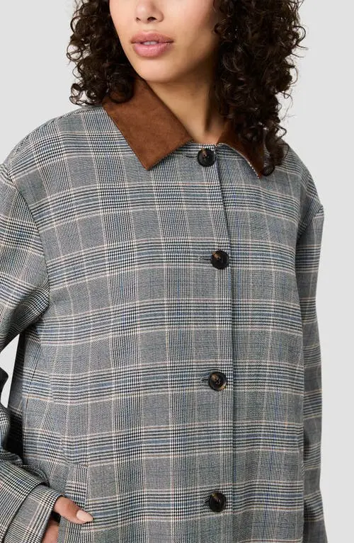 French Connection Matteo Plaid Jacket With Faux Suede Collar