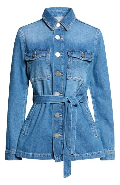 L'Agence Samaya Belted Denim Utility Jacket - Torvang