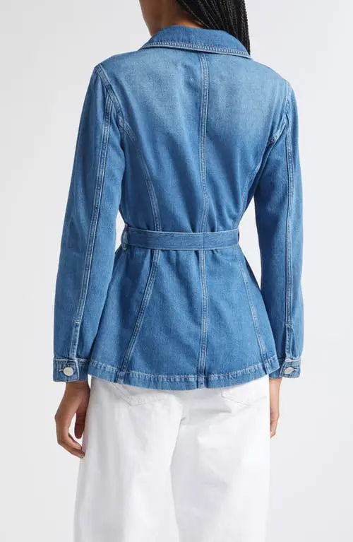 L'Agence Samaya Belted Denim Utility Jacket