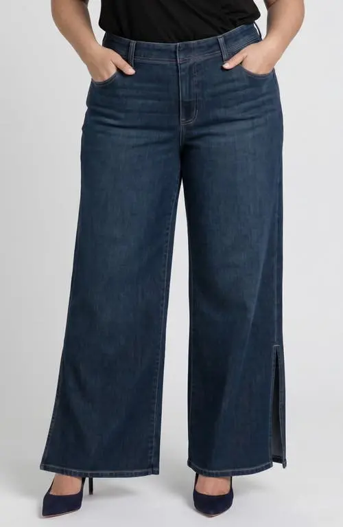 LIVERPOOL Weekender Side Slit Wide Leg Jeans - Duskfall