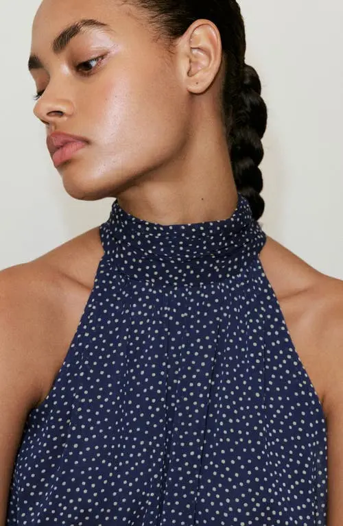 Mango Polka Dot Halterneck Midi Dress