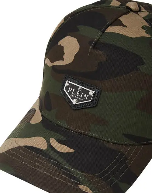 Philipp Plein Baseball Cap With Triangle Plaque Detail