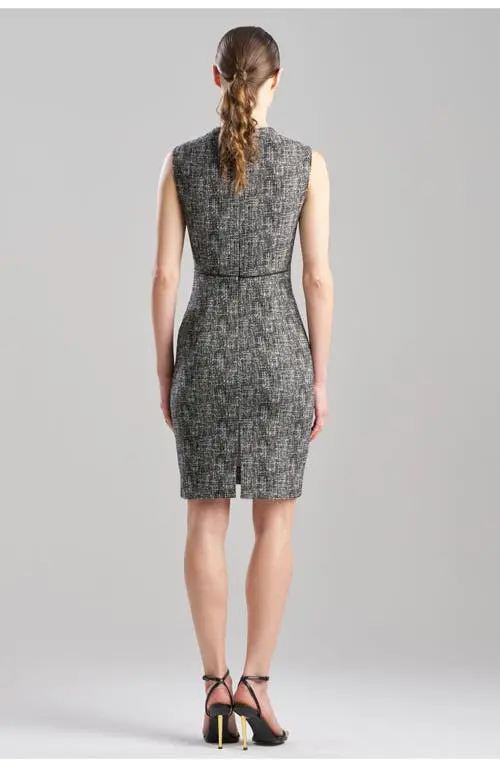 Natori Double Weave Jacquard Square Neck Sheath Dress