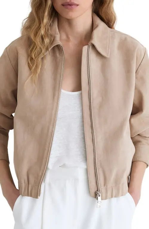 REISS Lottie Leather Jacket - Neutral