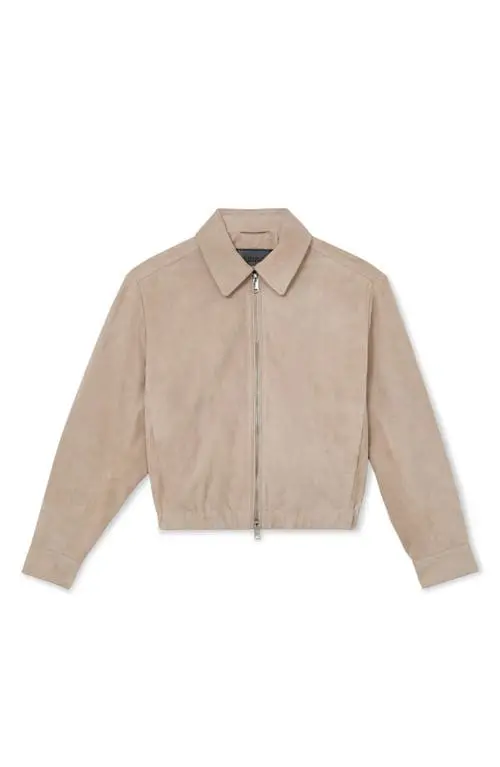REISS Lottie Leather Jacket - Neutral