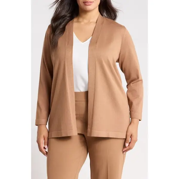 Anne Klein Chatham Open Front Cardigan - Vicuna