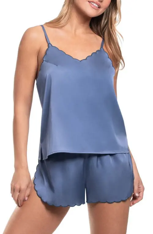 MIDNIGHT BAKERY Scalloped Cami & Tap Shorts Pajamas - Denim