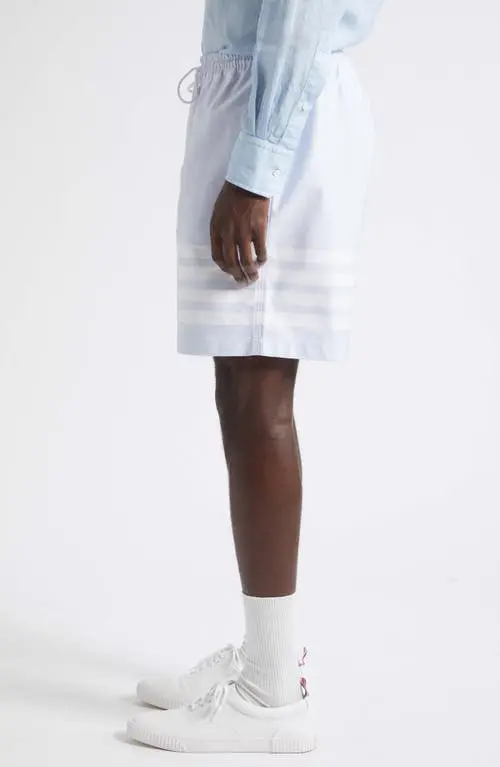 Thom Browne Four Bar Rugby Shorts - Light Blue
