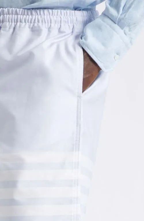 Thom Browne Four Bar Rugby Shorts - Light Blue