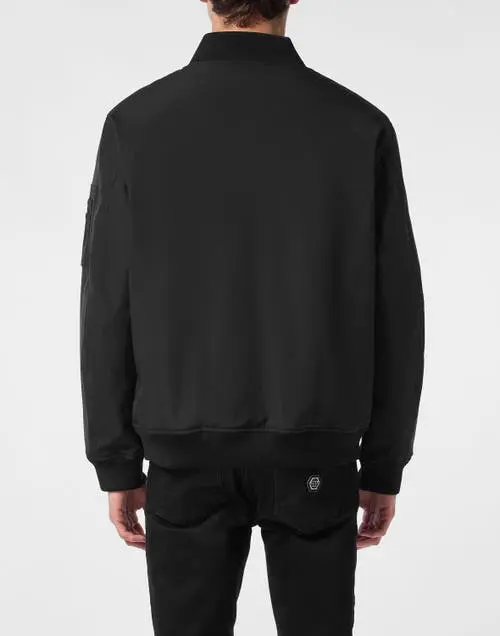 Philipp Plein Nylon Bomber Jacket - Black