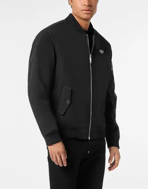 Philipp Plein Nylon Bomber Jacket - Black