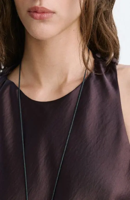 Mango Satin Open Back Jewel Neck Sleeveless Dress