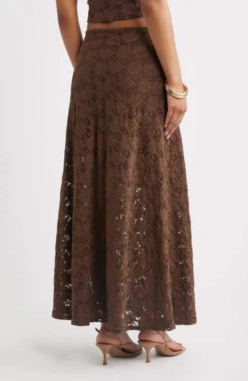 OPEN EDIT Lace Maxi Skirt - Brown Terra
