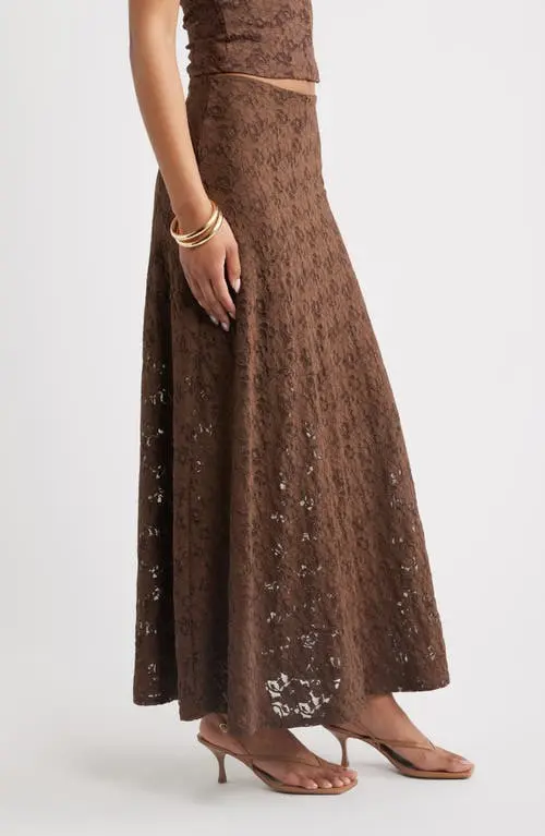 OPEN EDIT Lace Maxi Skirt - Brown Terra