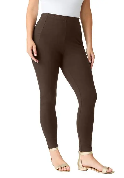 Roaman's Side Pocket Essential Legging - Chocolate