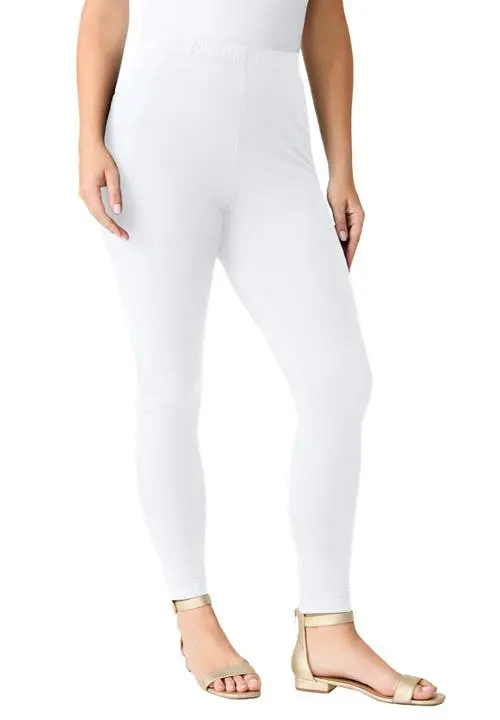 Roaman's Side Pocket Essential Legging - White