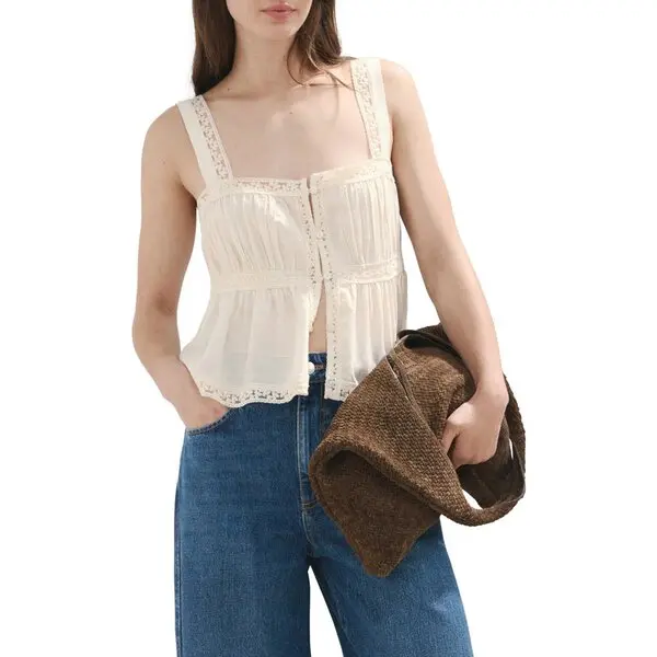 Mango Cotton Lace Top