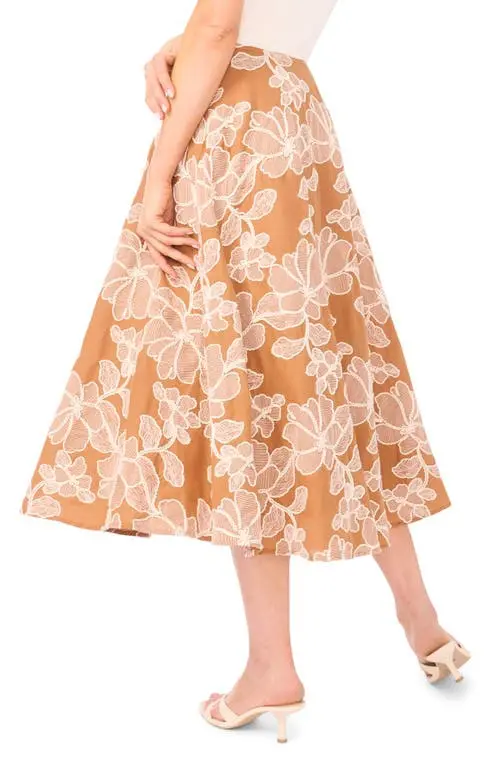 Ted Baker London Ida Floral Embroidered Cotton Midi Skirt
