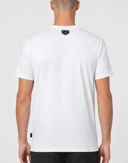 Philipp Plein Jersey T-shirt Skull Teddy Dollar - White