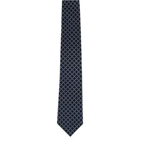 Trafalgar Rowan Geometric Pattern Silk Necktie And Pocket Square Bundle - Black