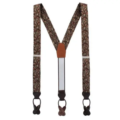 Trafalgar The Gridiron Silk Button End Suspenders
