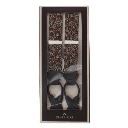 Trafalgar The Gridiron Silk Button End Suspenders
