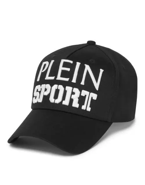 PLEIN SPORT Cotton Gabardine Baseball Cap - Black