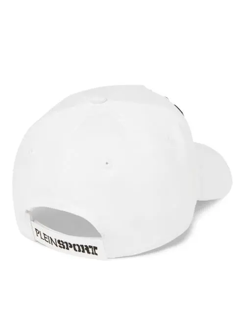 PLEIN SPORT Cotton Gabardine Baseball Cap - White