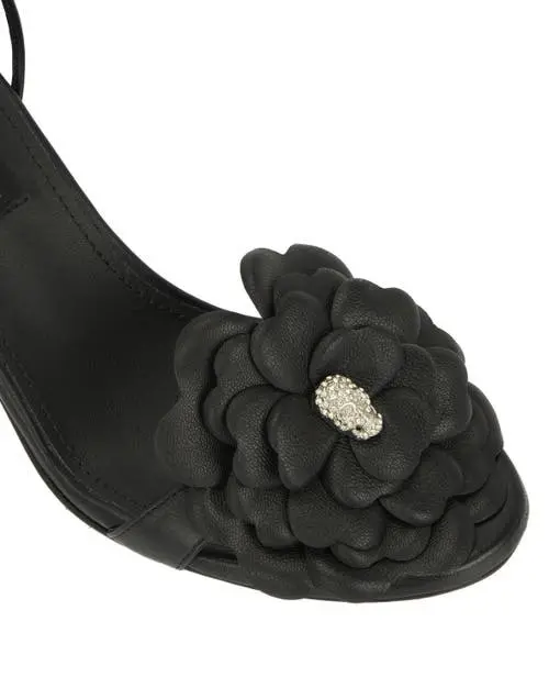 Philipp Plein Lace-up High Heel Sandals With Floral Embellishment
