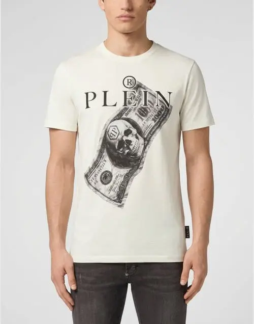 Philipp Plein Jersey T-shirt Dollar - White