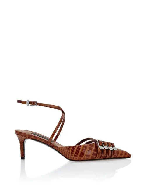 Philipp Plein Multi-strap Low-heel Slingback Cocco Print