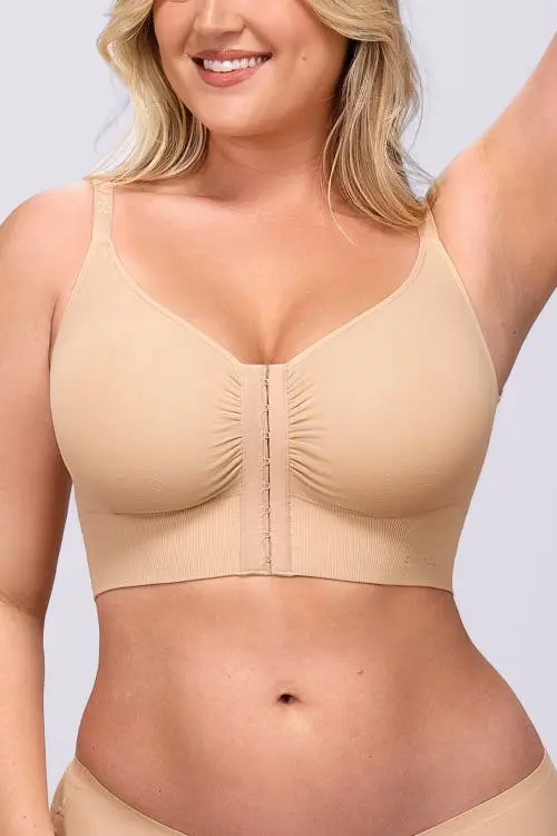 SHAPELLX Back Smoothing Wireless Front Closure Bra - Beige