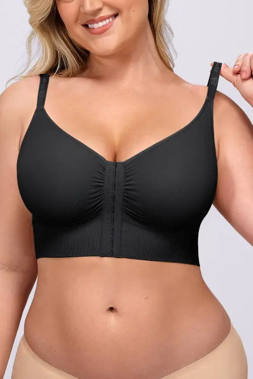 SHAPELLX Back Smoothing Wireless Front Closure Bra - Black