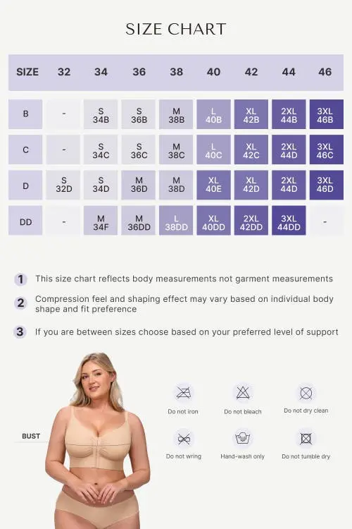 SHAPELLX Back Smoothing Wireless Front Closure Bra - Fuchsia