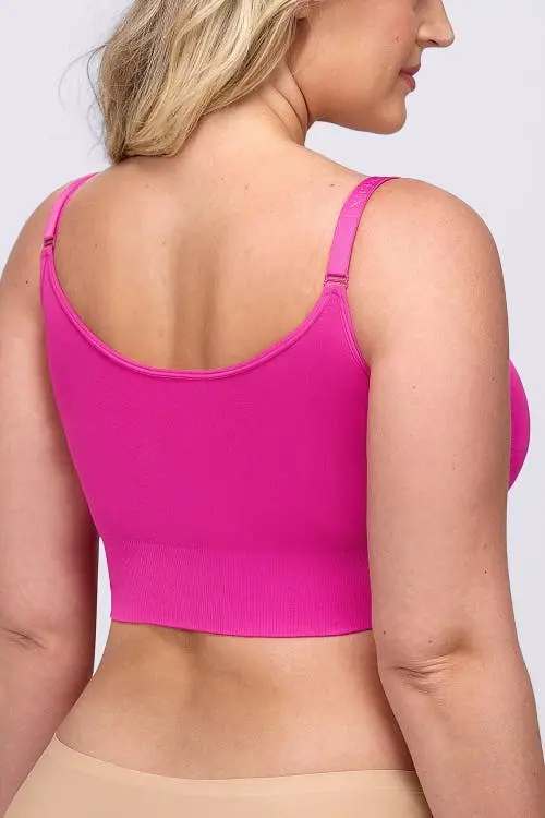 SHAPELLX Back Smoothing Wireless Front Closure Bra - Fuchsia