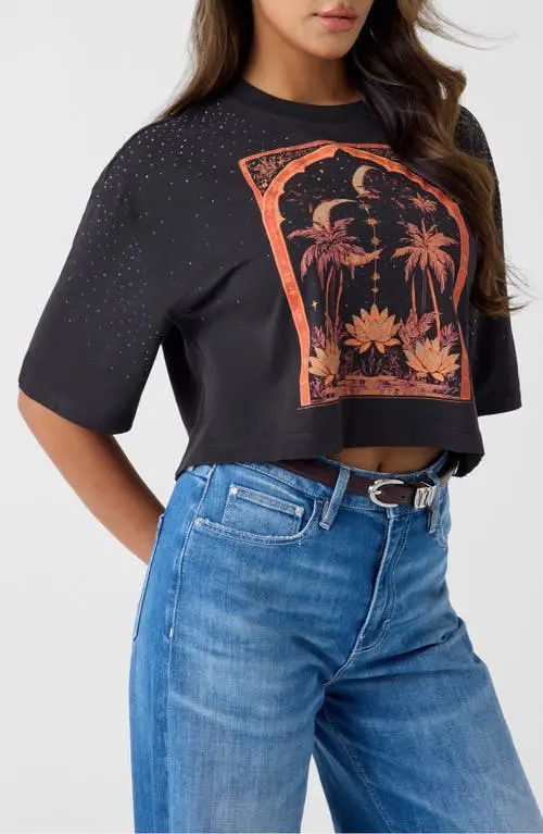 Guess Desert Rose Graphic Cropped T-shirt