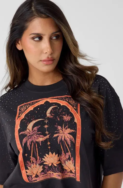 Guess Desert Rose Graphic Cropped T-shirt