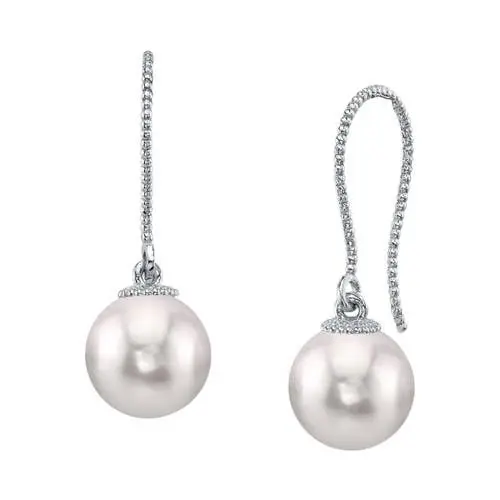 The Pearl Source Akoya Pearl Drop Earrings - White Gold