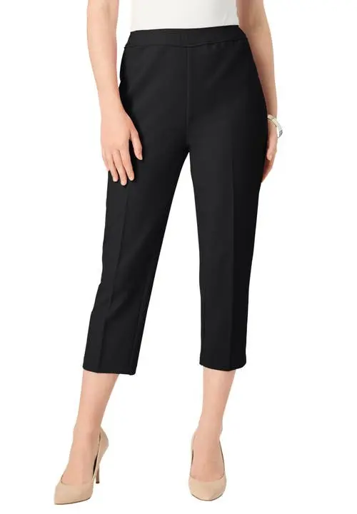 Roaman's Bend Over® Capri Pant - Black