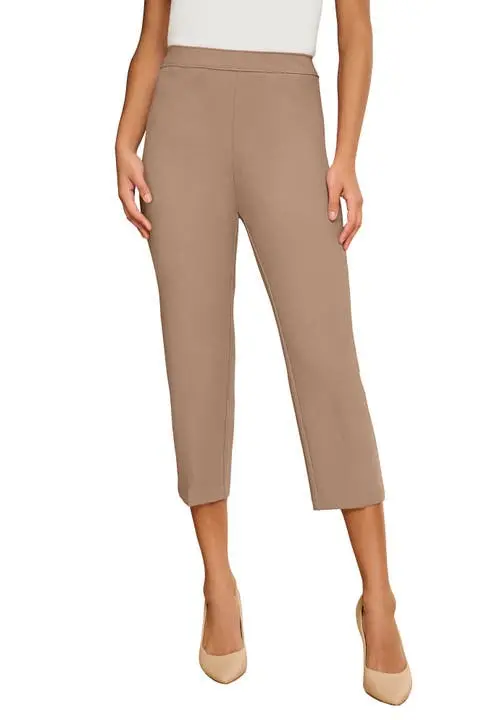 Roaman's Bend Over® Capri Pant - Brown Sugar