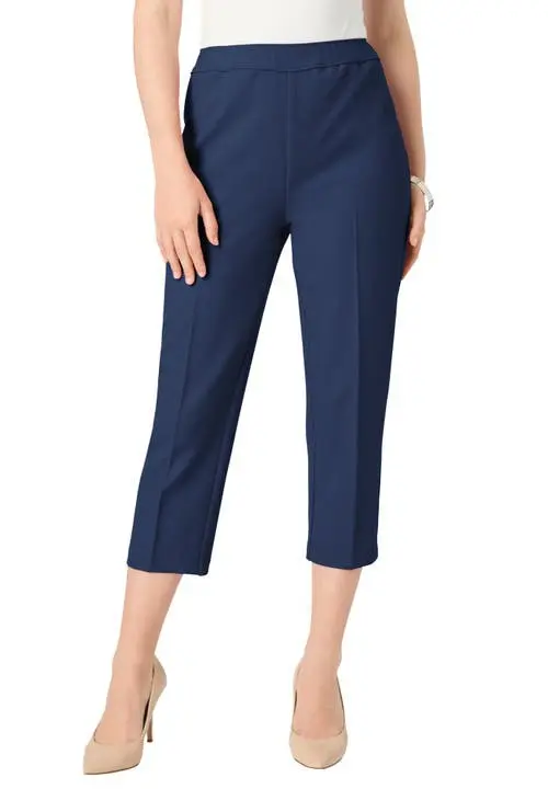Roaman's Bend Over® Capri Pant - Navy
