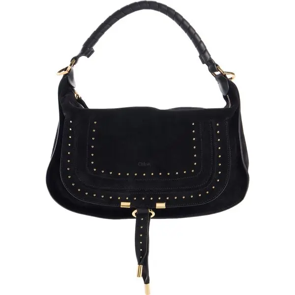 Chloé Marcie Suede Shoulder Bag - Black