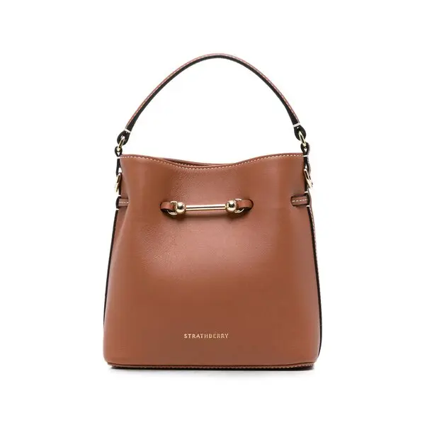 Strathberry Leather Bucket Bag - Brown