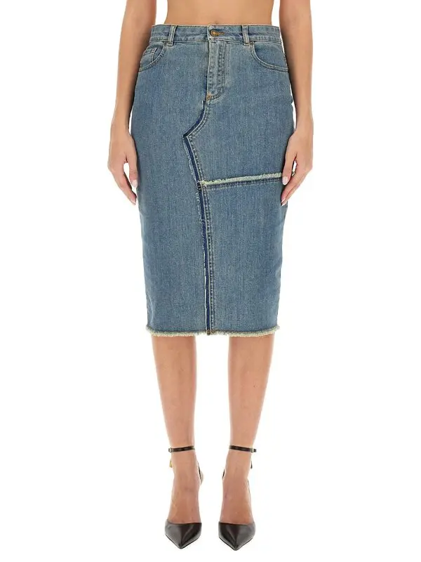 TOM FORD Denim Midi Skirt - Blue
