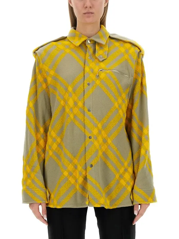 Burberry Checked Shirt - Yellow