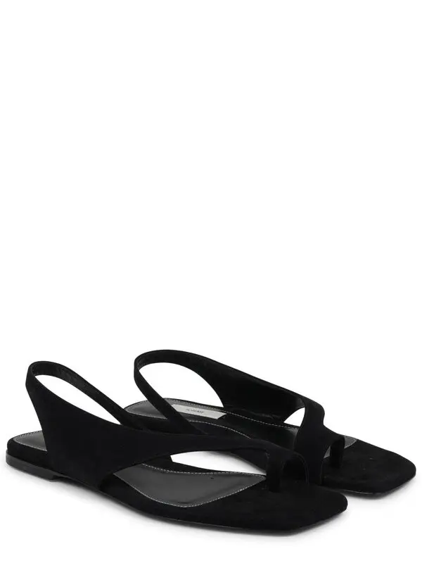 TOTEME Suede Slingback Sandals - Black