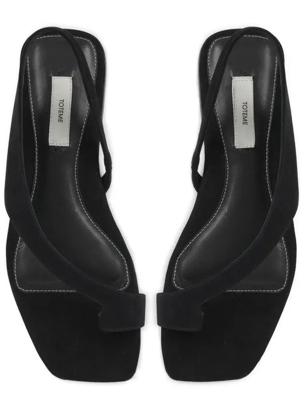 TOTEME Suede Slingback Sandals - Black