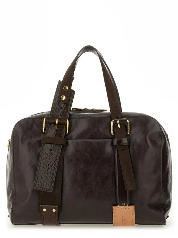 Moschino Leather Handheld Bag - Brown